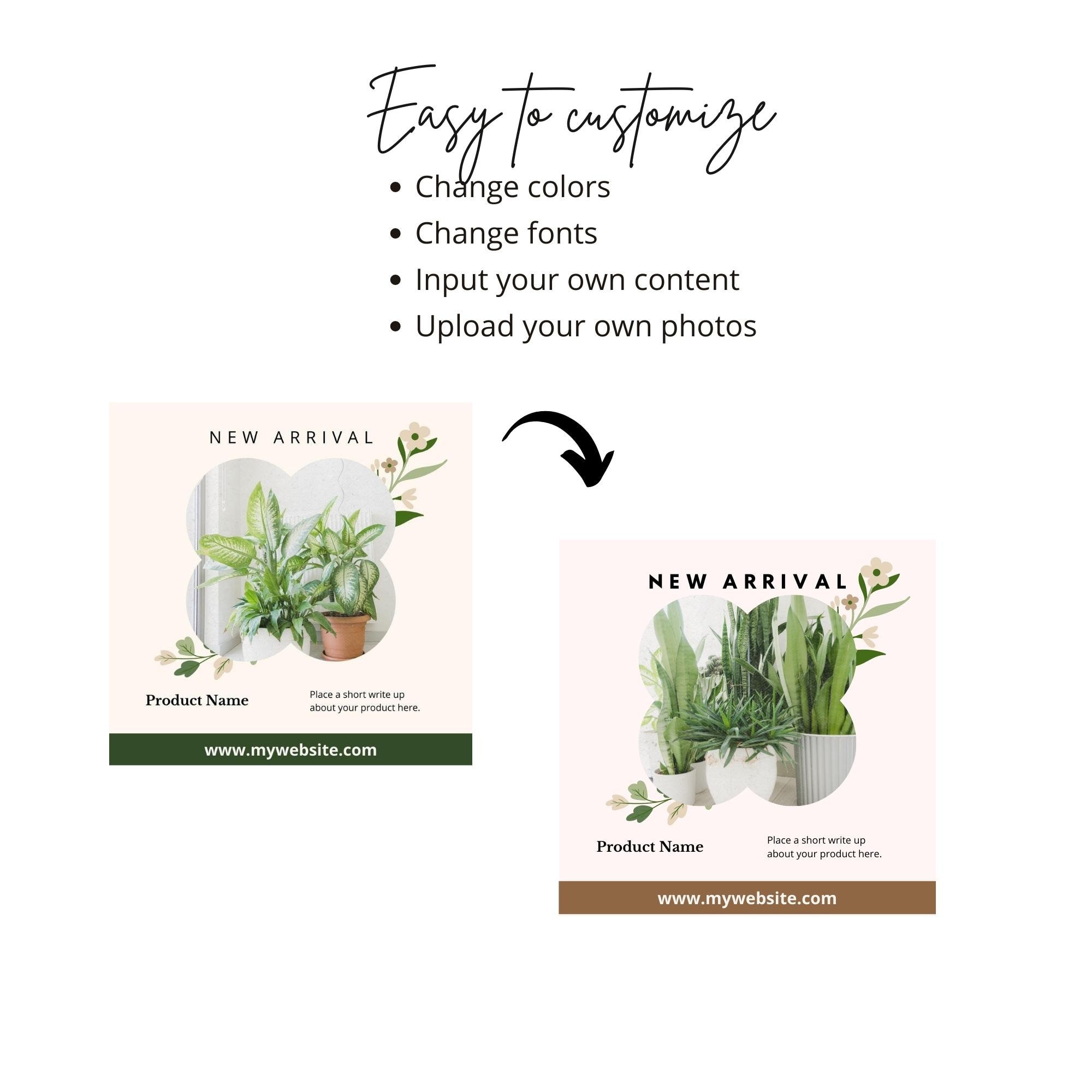 Gardening Instagram Post Templates Canva, Plant Store Instagram Posts ...