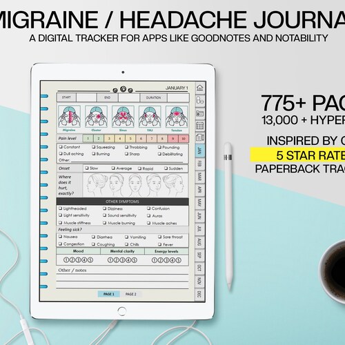 Digital Migraine / Headache Tracker Journal Goodnotes / - Etsy