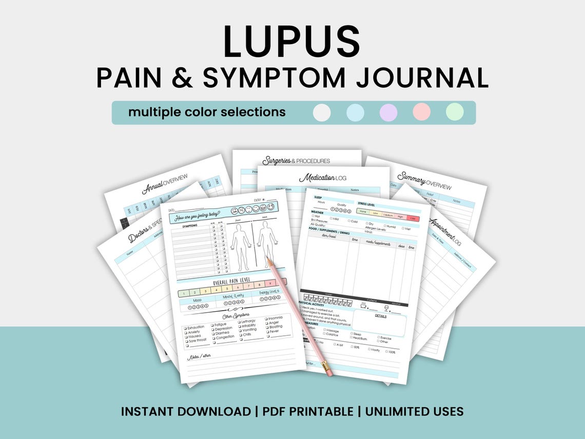 Lupus Journal | Printable Pain Tracker | Lupus Tracker | Printable US ...