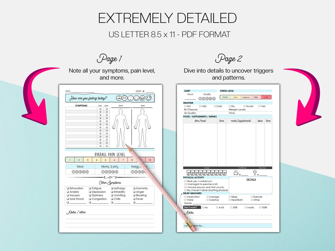 Lupus Journal Printable Pain Tracker Lupus Tracker - Etsy