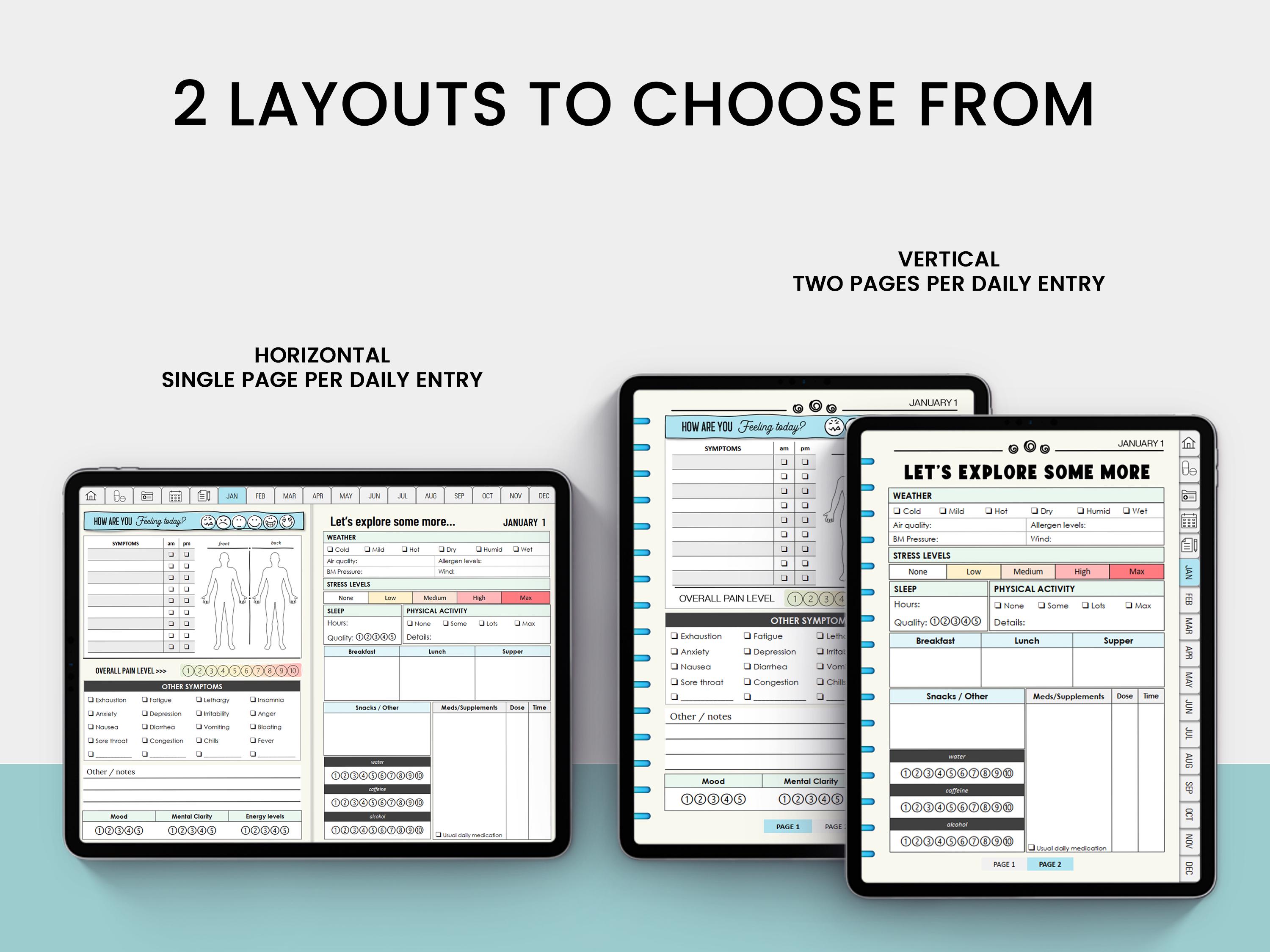 Digital Chronic Pain & Symptom Tracker: Goodnotes PDF (775+ Pages) - Etsy