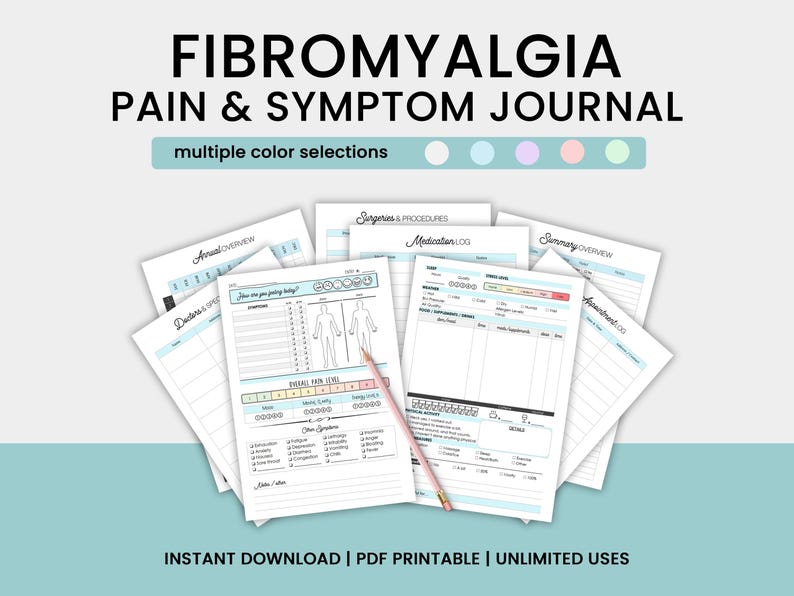Fibromyalgia Journal | Printable Pain Tracker | Fibromyalgia Tracker ...