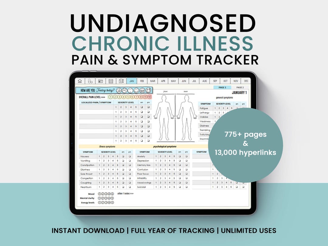 Chronic Illness Symptom Tracker: Undiagnosed Pain Journal (PDF) - Etsy