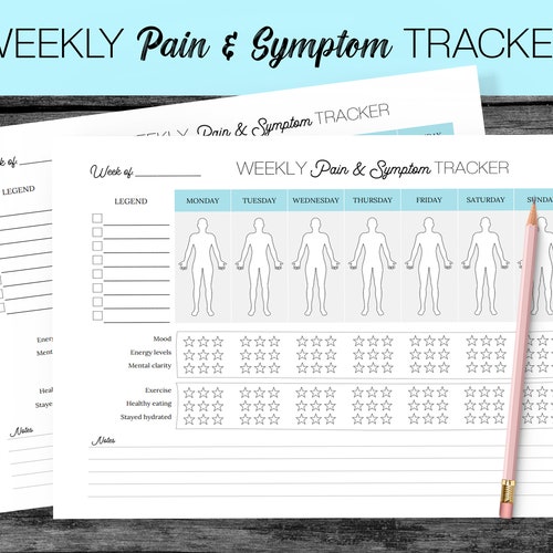 Weekly Pain & Symptom Tracker Chronic Pain Tracker - Etsy