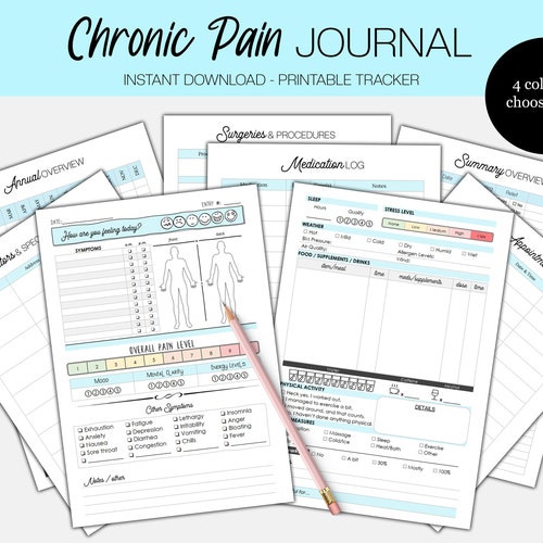 Fibromyalgia Tracker Printable Fibromyalgia Pain Journal - Etsy