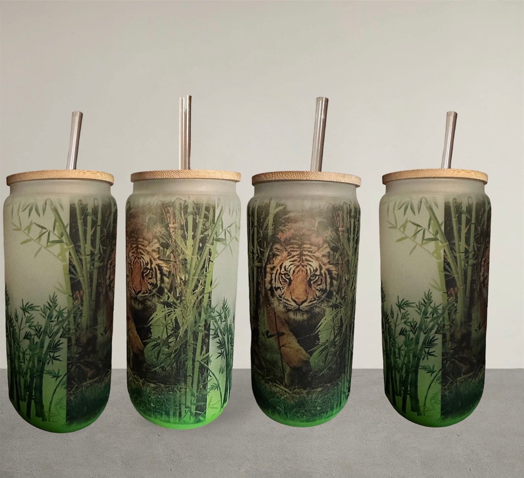 Tiger Glass Mug 16 Oz - Etsy