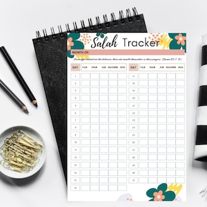 Salah Prayer Tracker, Islamic Monthly Calendar, Islamic Daily Planner ...