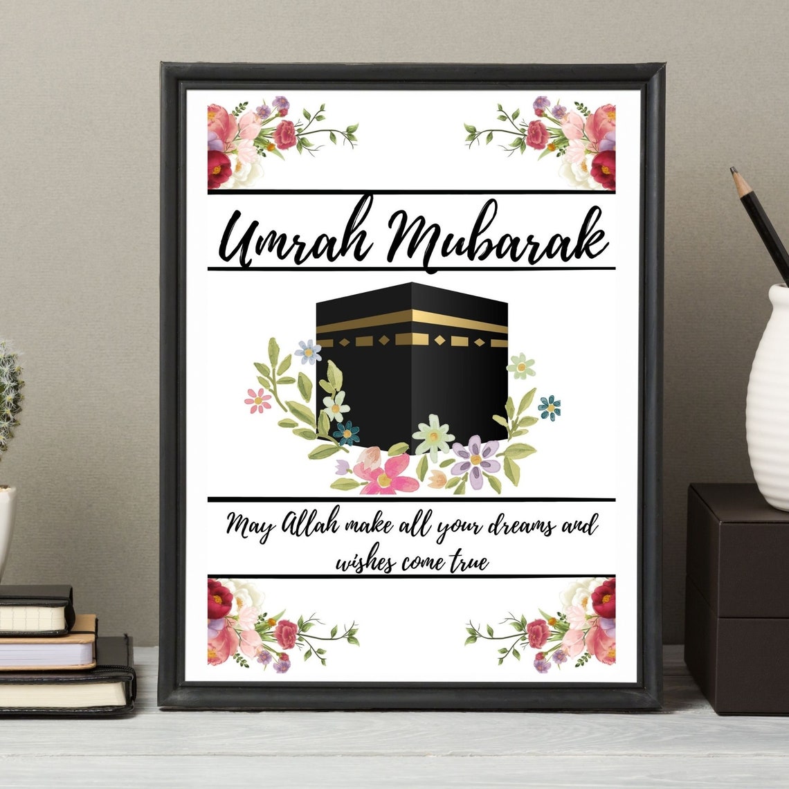 Umrah Mubarak Print, Kaaba Wall Art, Islamic Digital Printable, Hajj ...