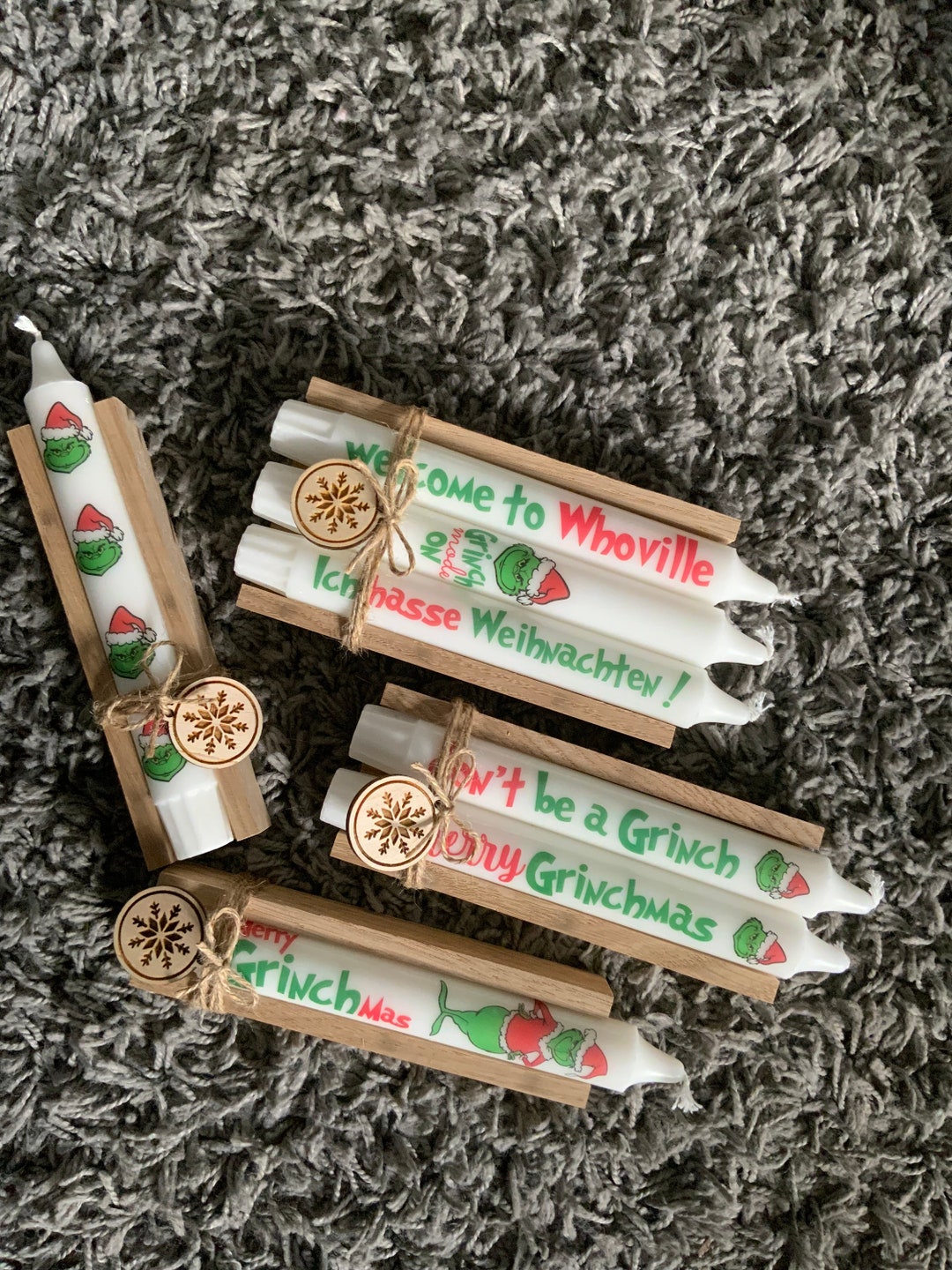 Grinch Candles Christmas Grouch Candle Set Gift Set Gift Gift - Etsy