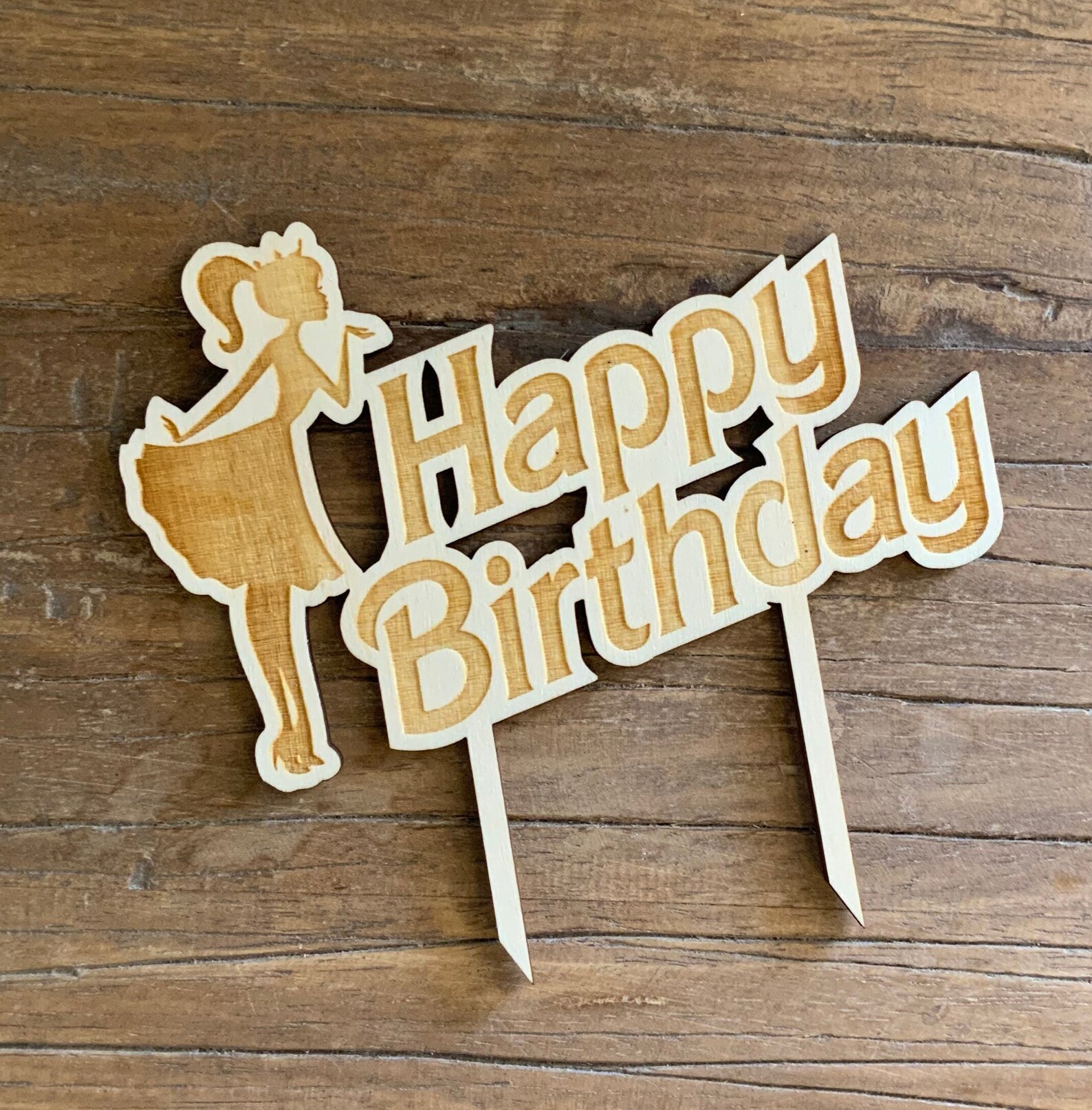 Topper Girl Cake Topper Cake Topper Decoration Wooden Dolls Birthday ...