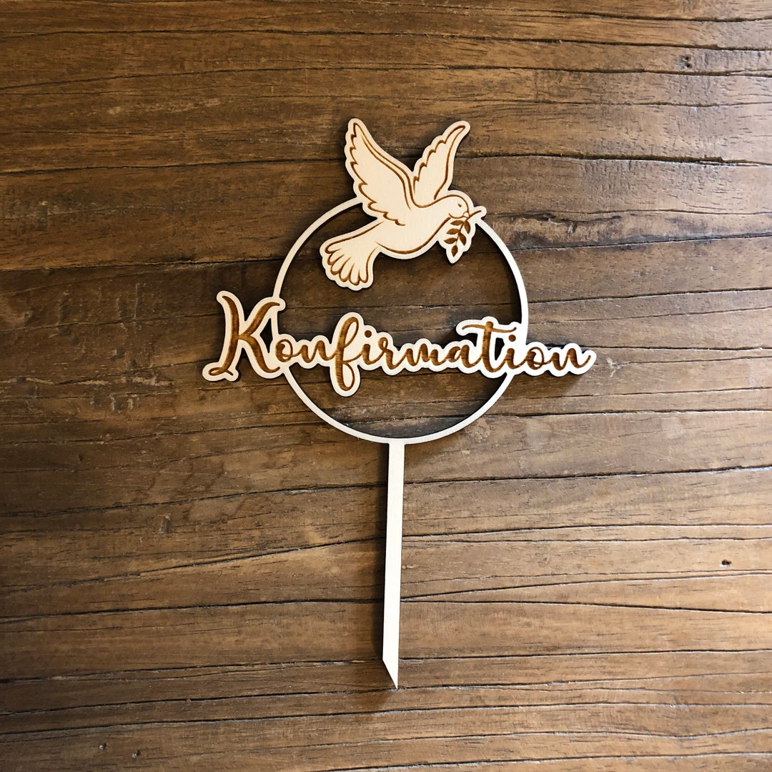 Confirmation Cake Topper Wood Church Feast Celebration Cake Attachment ...