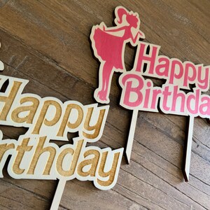 Topper Girl Cake Topper Cake Topper Decoration Wooden Dolls Birthday ...