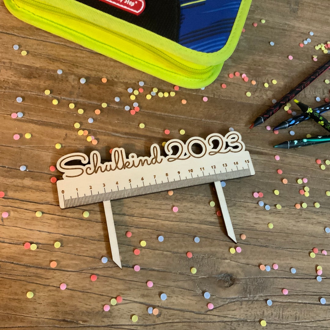 School Child Ruler Topper Back to School Cake Topper Wood 2023 School ...