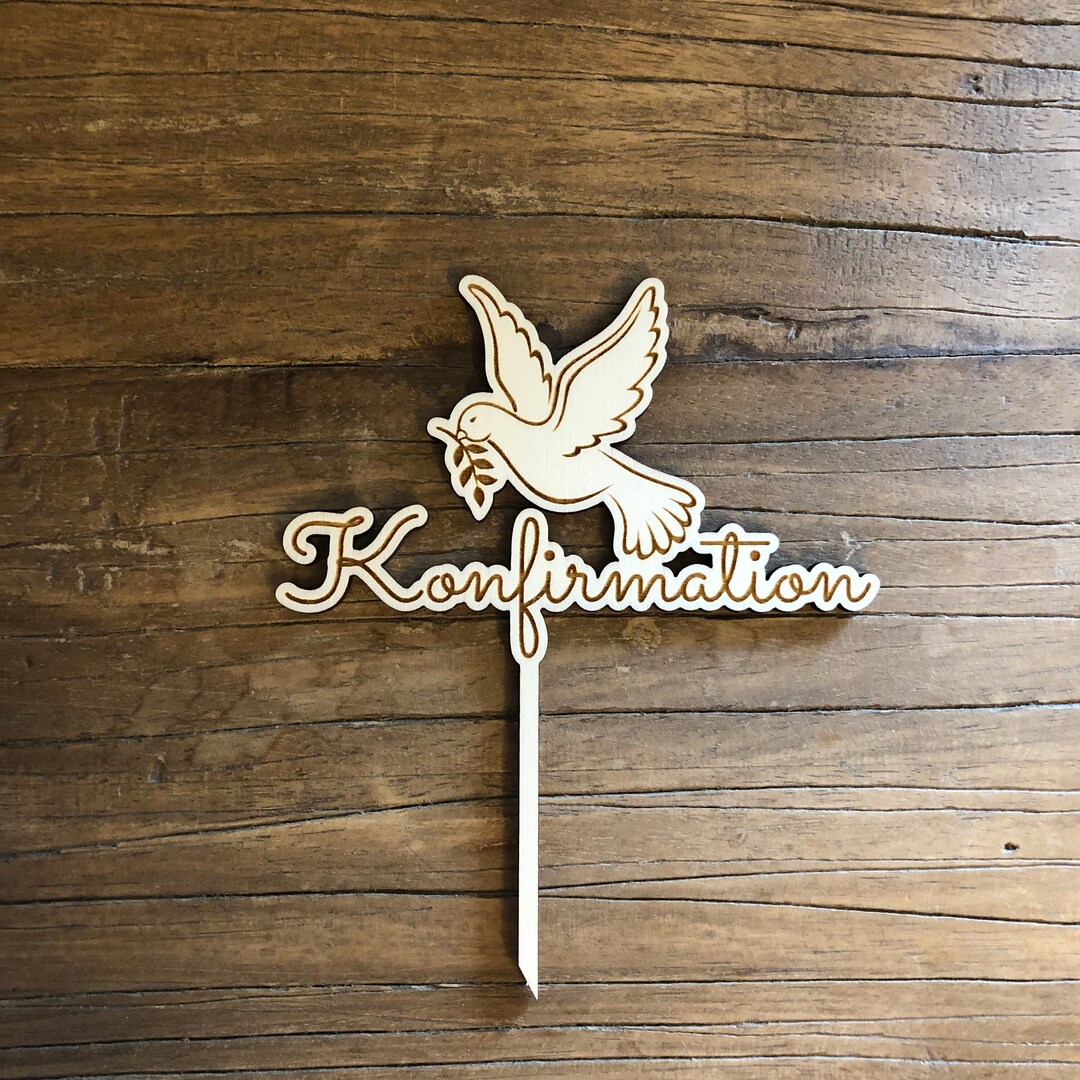 Confirmation Caketopper Church Celebration Festival Wooden Cake Topper ...