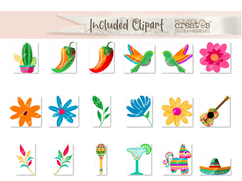 Floral Letters Png, Festive Alphabet Png, Fiesta Doodle Bundle, Mexican ...