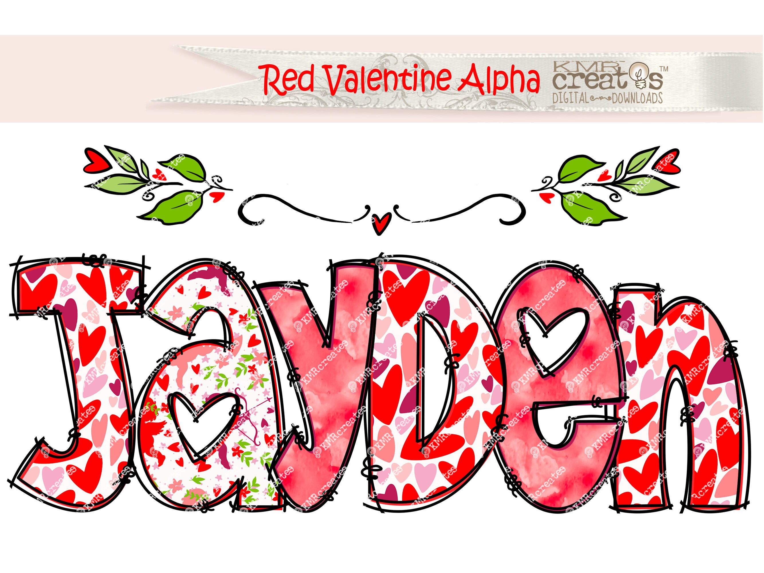 Valentine Letters Valentine Alphabet Valentine Clipart Love - Etsy