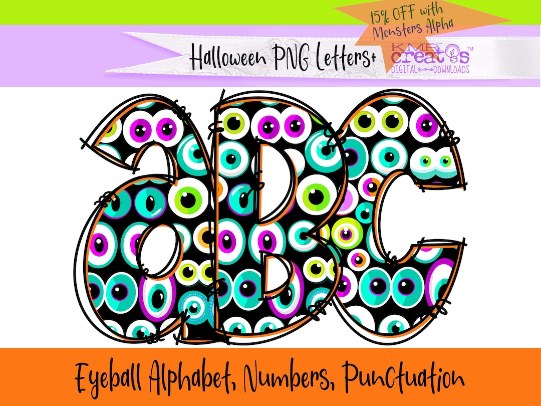 Halloween Alphabet Eyeball Letters Png, Halloween Letters, Eyeball ...