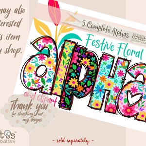 Watercolor Splash Floral Alphabet Png, Bright Rainbow Alpha, Floral ...