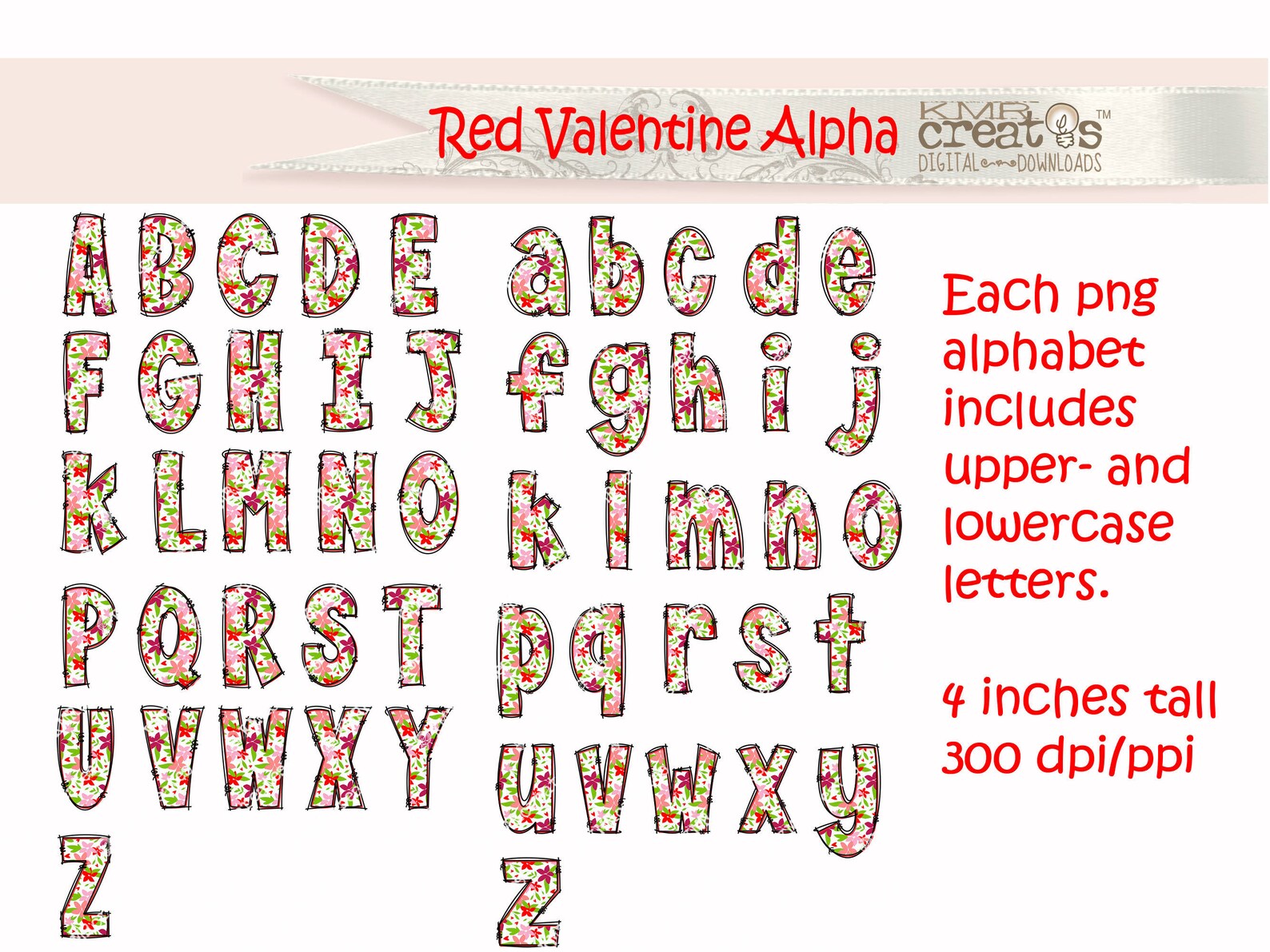 Valentine Letters Valentine Alphabet Valentine Clipart Love - Etsy