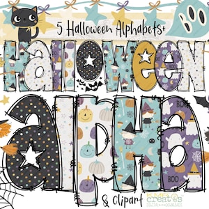 Halloween Letters Halloween Clipart, Halloween Alphabet Clipart Bundle ...