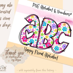 Tropical Floral PNG Alpha Doodle Letters, Custom Name Letters, Doodle ...