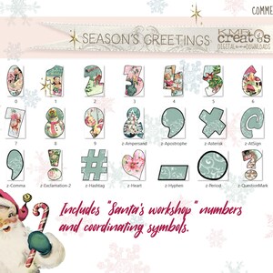 Christmas Letters, PNG Christmas Alpha, Vintage Santa Font, Santa ...