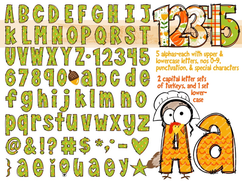 Thanksgiving Letters Turkey Alphabet Png, Thanksgiving Clipart, Fall ...