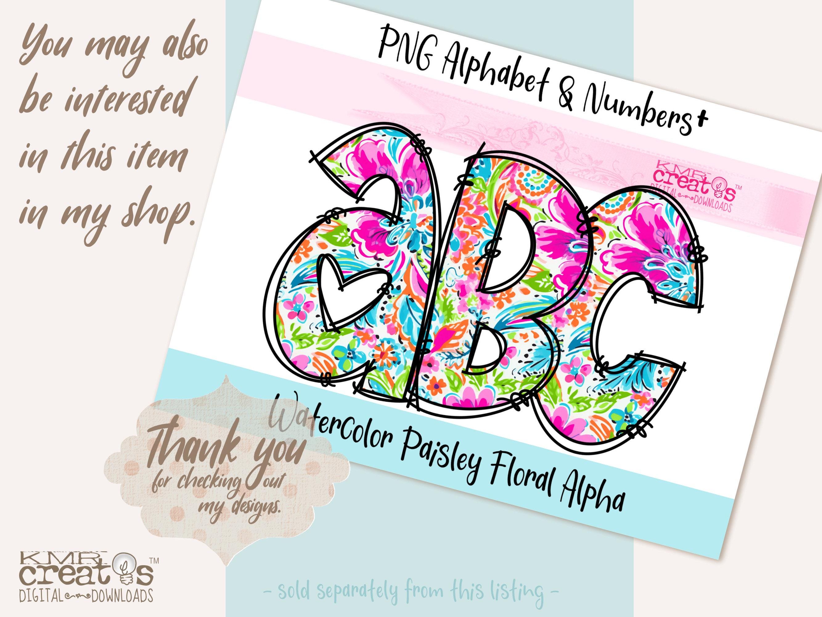 Valentine Alphabet Clipart: Romantic Floral Letters (PNG Digital ...