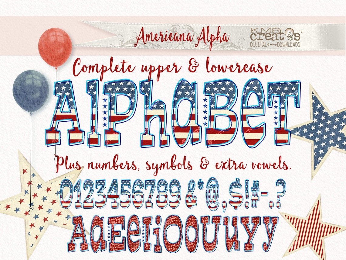 Patriotic Alpha Png Americana Clipart Stars Stripes Alpha - Etsy