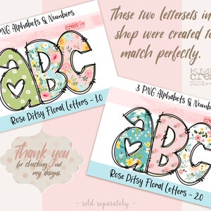 Ditsy Alphabet Pngs Pastel Floral Alpha, Ditsy Png Letters, Pastel ...