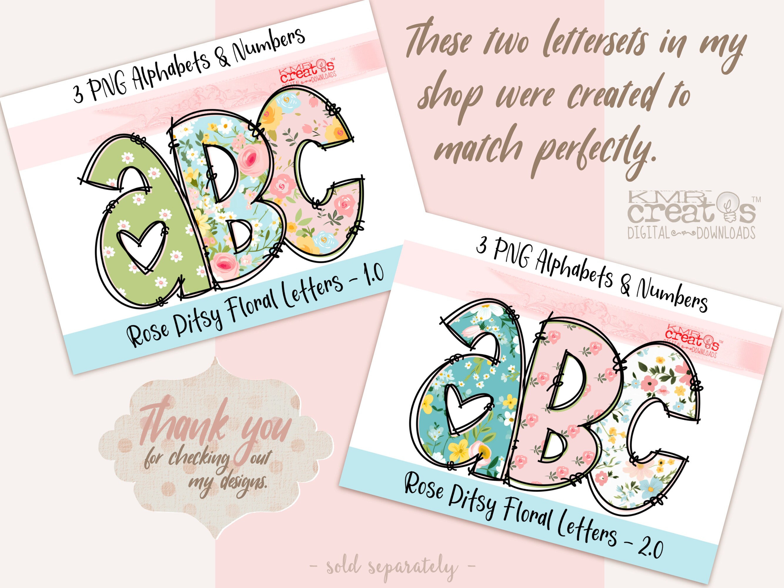 Ditsy Alphabet Pngs Pastel Floral Alpha, Ditsy Png Letters, Pastel ...