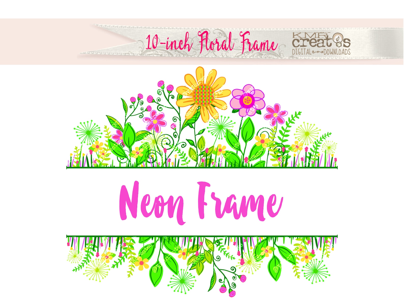 Floral Frame Png Floral Split Border Flower Border Frame | Etsy