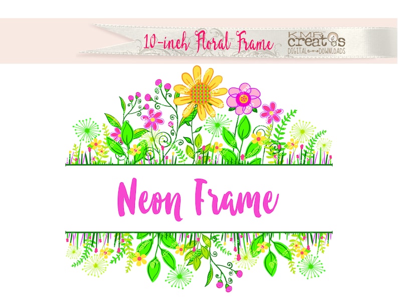 Floral Frame Png Floral Split Border Flower Border Frame | Etsy