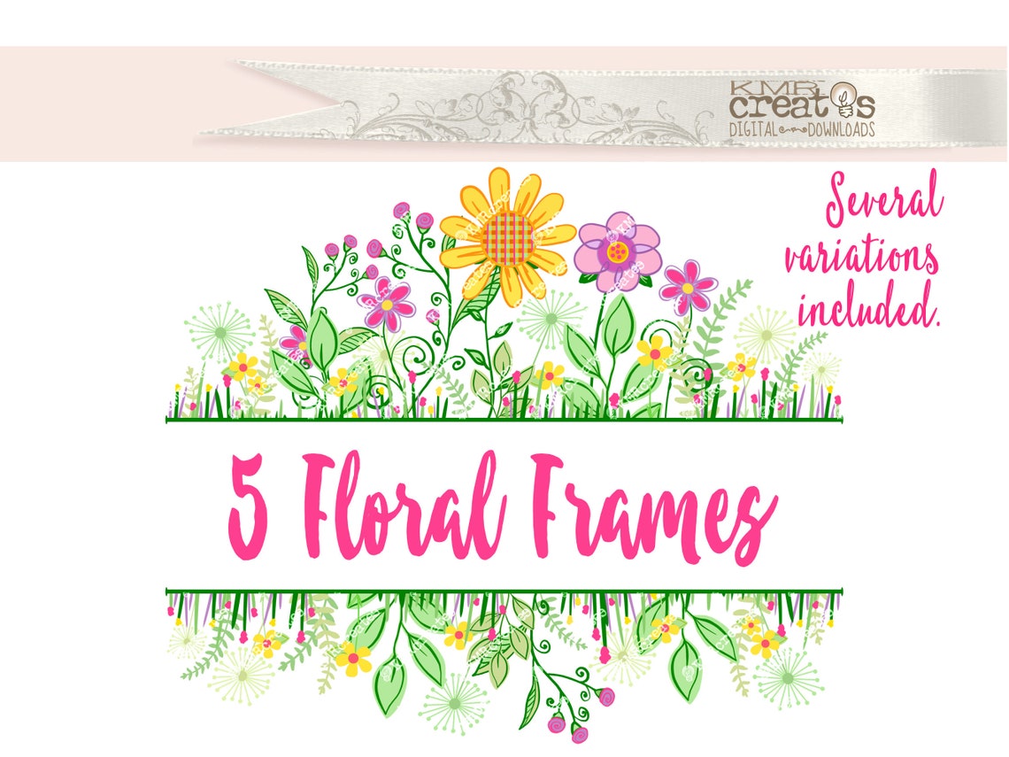 Floral Frame Png Floral Split Border Flower Border Frame | Etsy