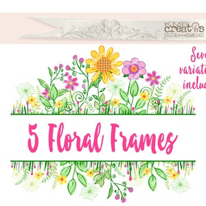 Floral Frame Png Floral Split Border Flower Border Frame | Etsy