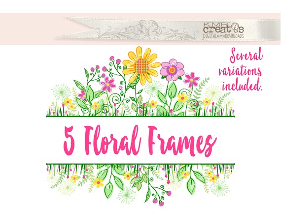 Floral Frame Png Floral Split Border Flower Border Frame - Etsy