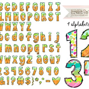 Easter Doodle Alpha, Easter Letters Png, Easterbunny Alphabet, Kawaii ...
