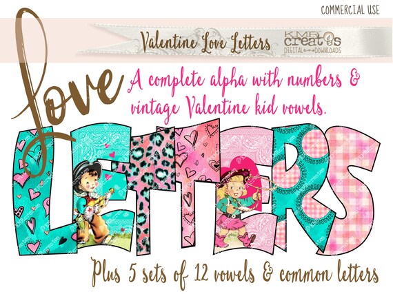 Valentines Letters PNG Watercolor Heart Doodle Heart - Etsy