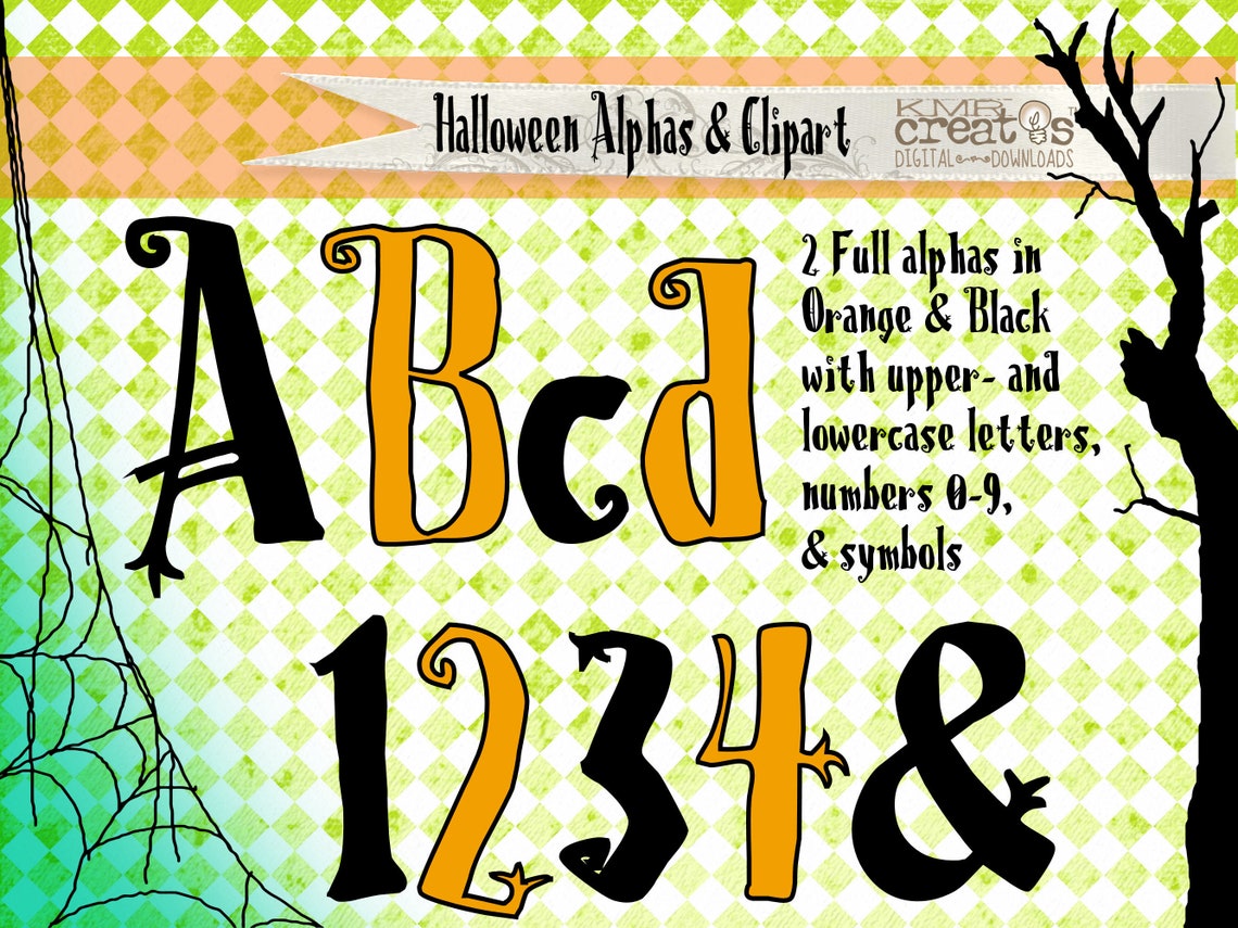 Halloween Letters Clipart Bundle Png Doodle Letters Png - Etsy