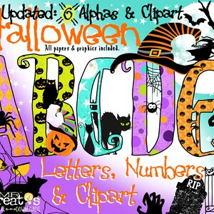 Halloween Letters Clipart Bundle Png Doodle Letters Png - Etsy