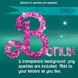 Retro Dolly Pink Glitter Letters, Glitter Alphabet Png, Pink Glitter ...