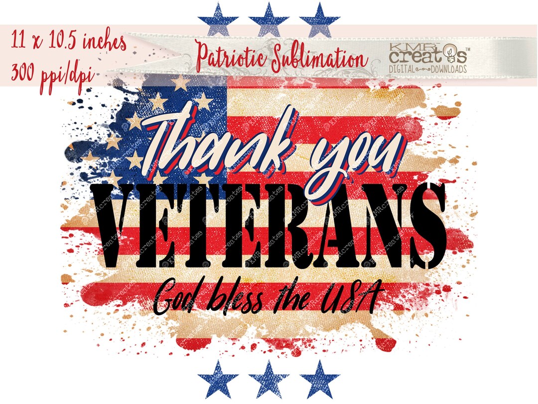 Thank You Veterans, Veterans Day Clipart, Sublimation Design, PNG 4th ...