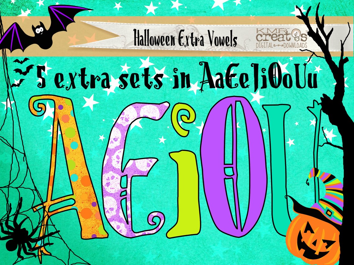 Halloween Letters Clipart Bundle Png Doodle Letters Png - Etsy