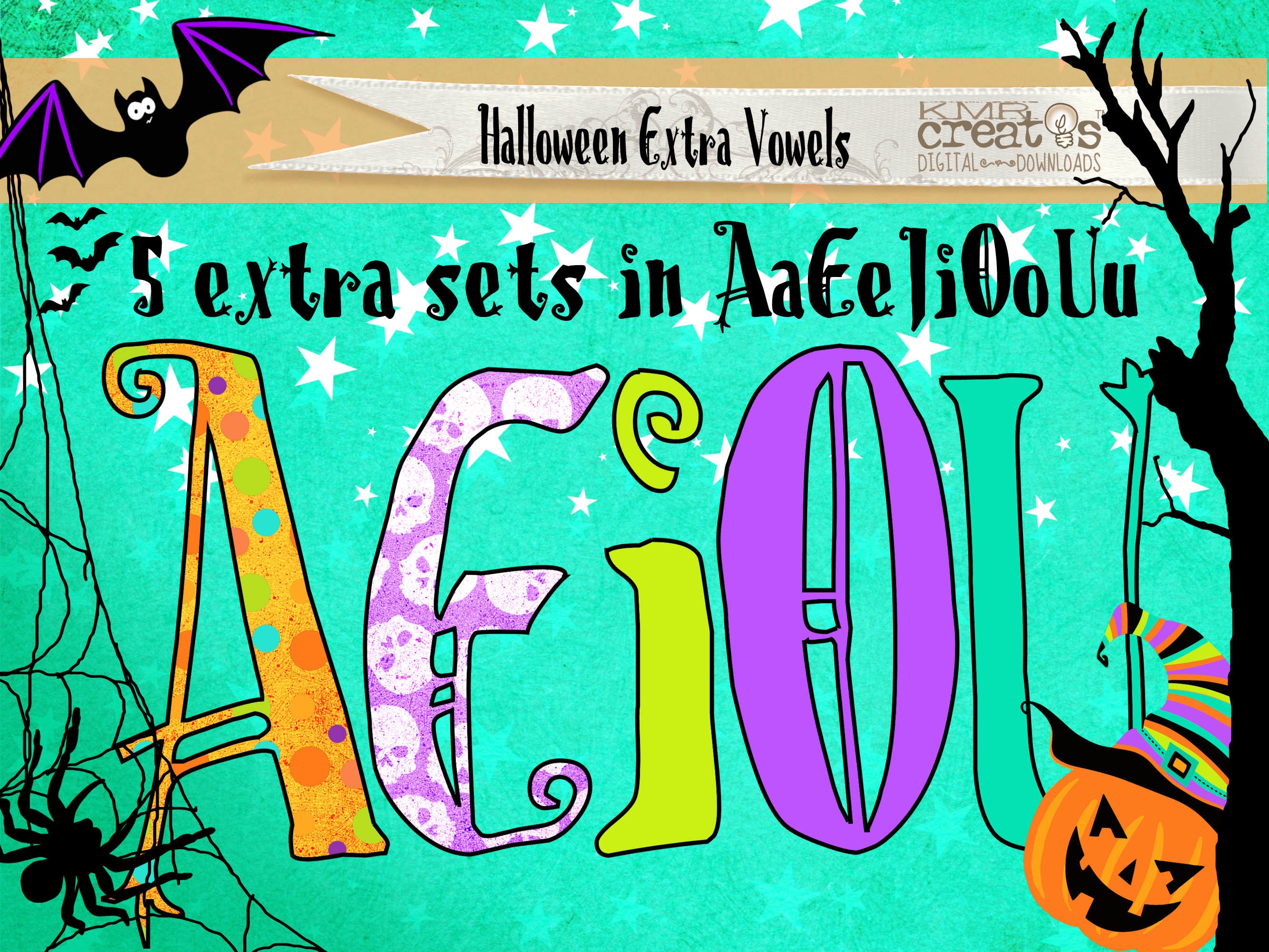 Halloween Letters Clipart Bundle Png Doodle Letters Png - Etsy