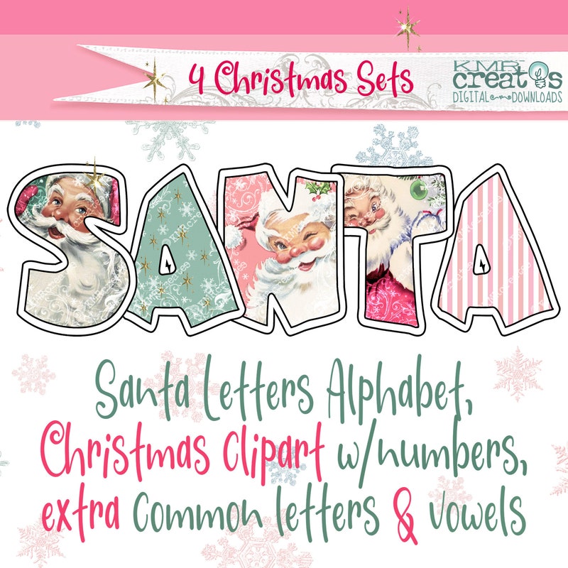 Christmas Alpha Clipart - Etsy