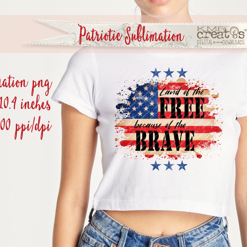 Land of the Free Because of the Brave Clipart - Etsy