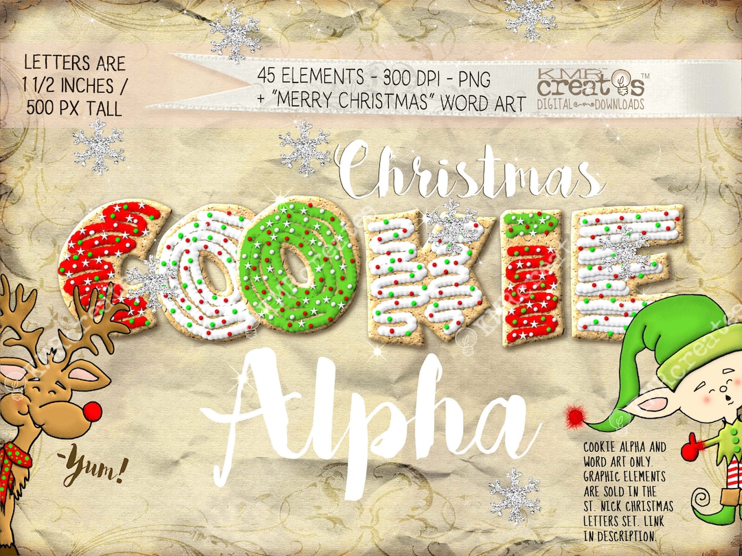 Christmas Cookie, Letters Clipart Png, Cookie Font Png, Cookie Letters ...