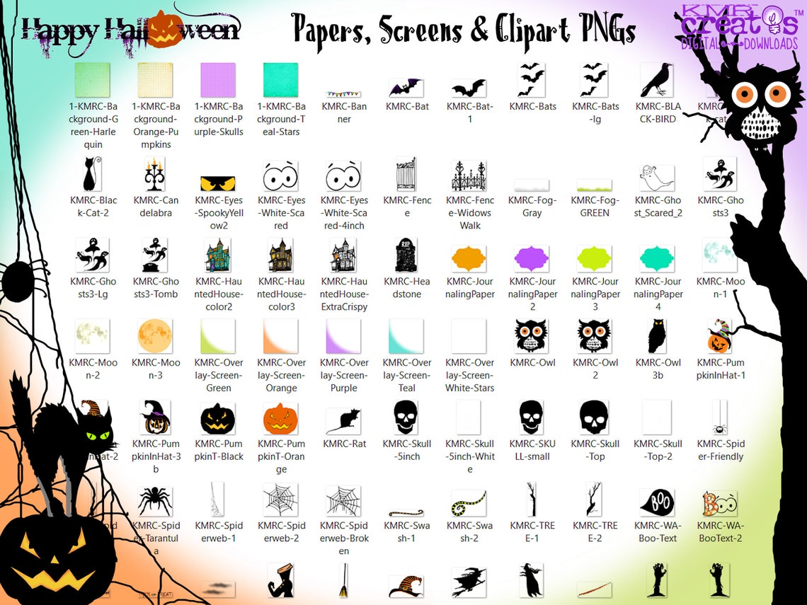 Halloween Letters Clipart Bundle Png Doodle Letters Png - Etsy
