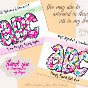 Paisley Floral Alpha Doodle Letters PNG, Floral Alphabet Png, Bright ...
