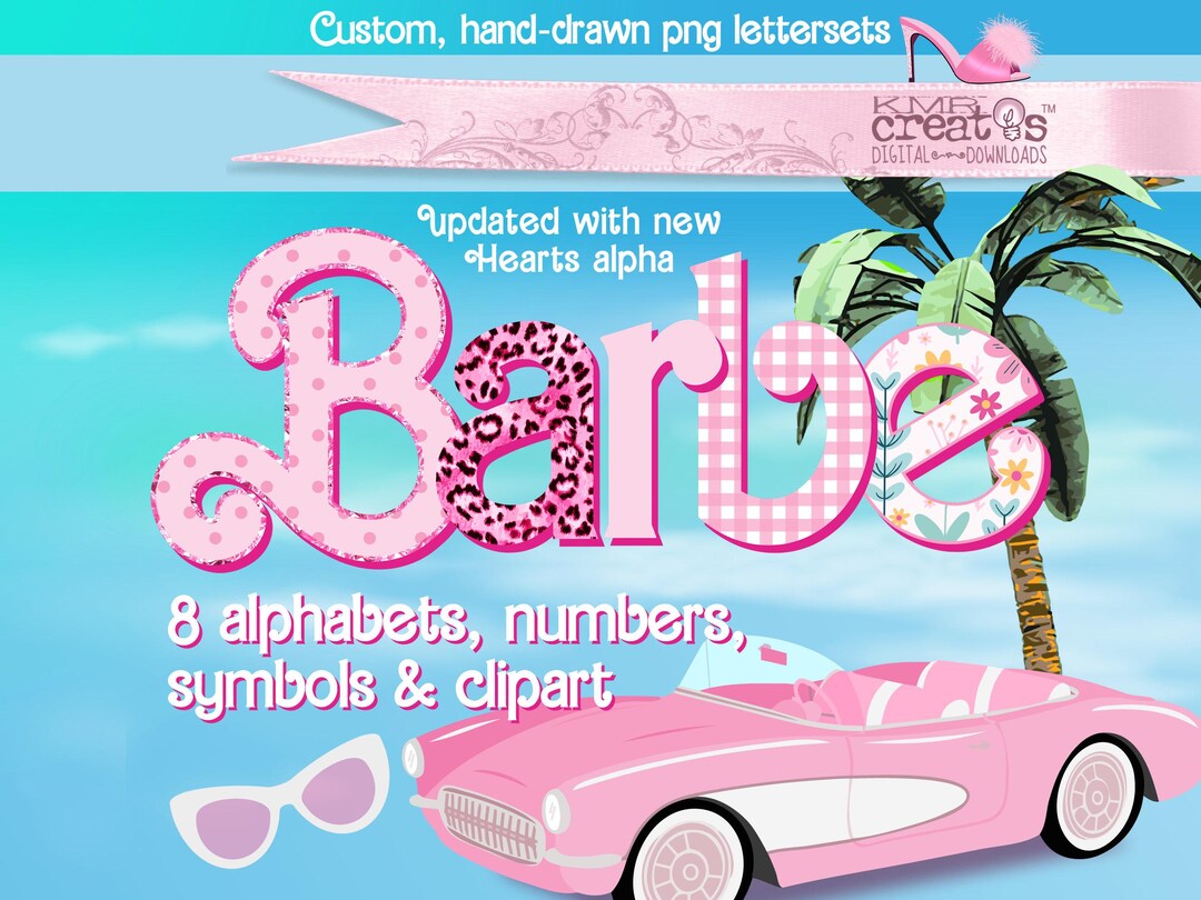 Dolly Letters Png Pink Letters Bundle, Movie Letter Clipart, Pink ...